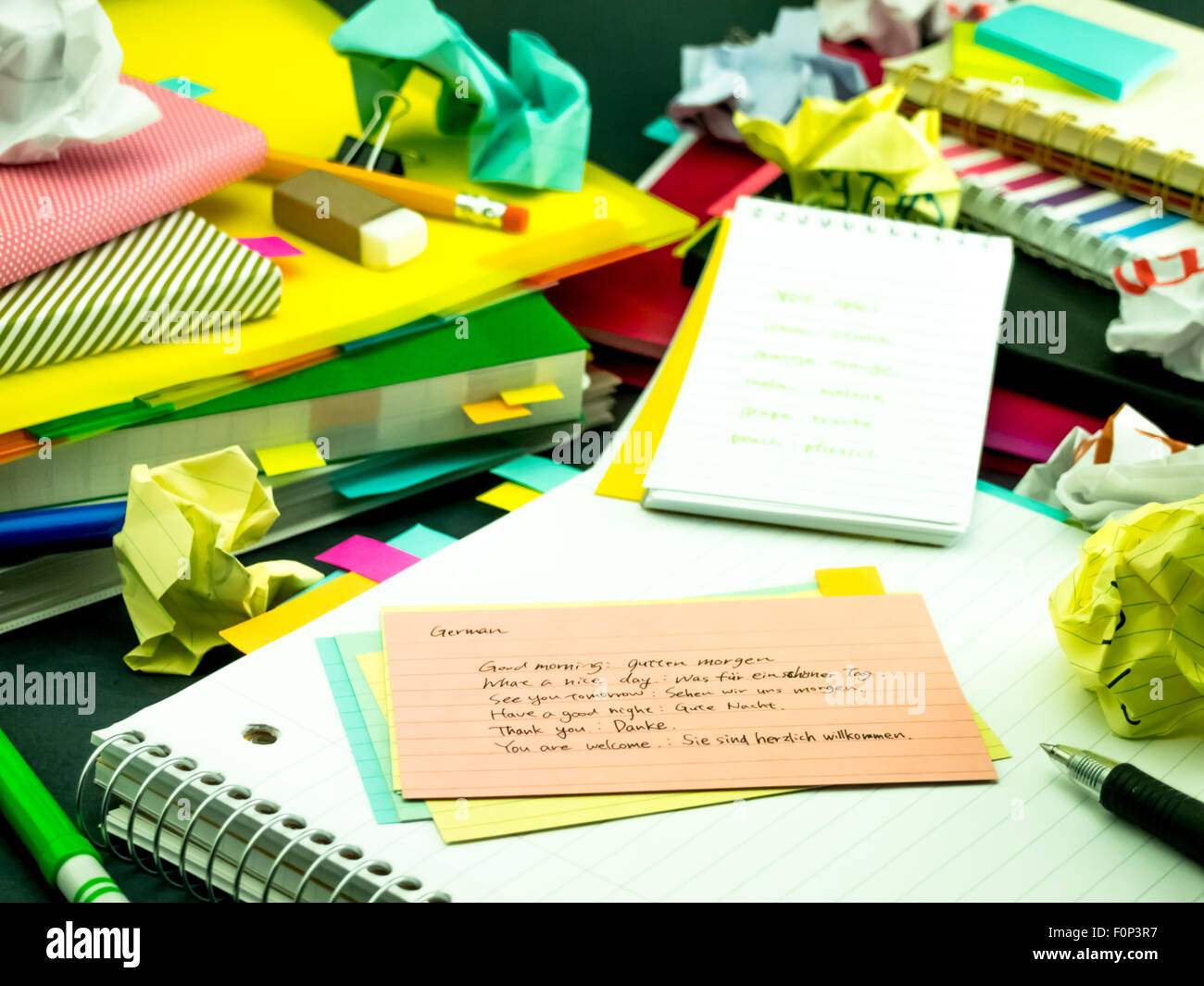 Learning New Language Writing Words Many Times on the Notebook; German ...