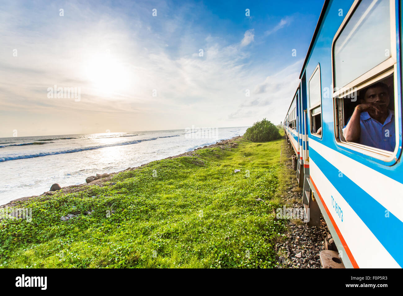 Sri Lanka sea train Stock Photo - Alamy