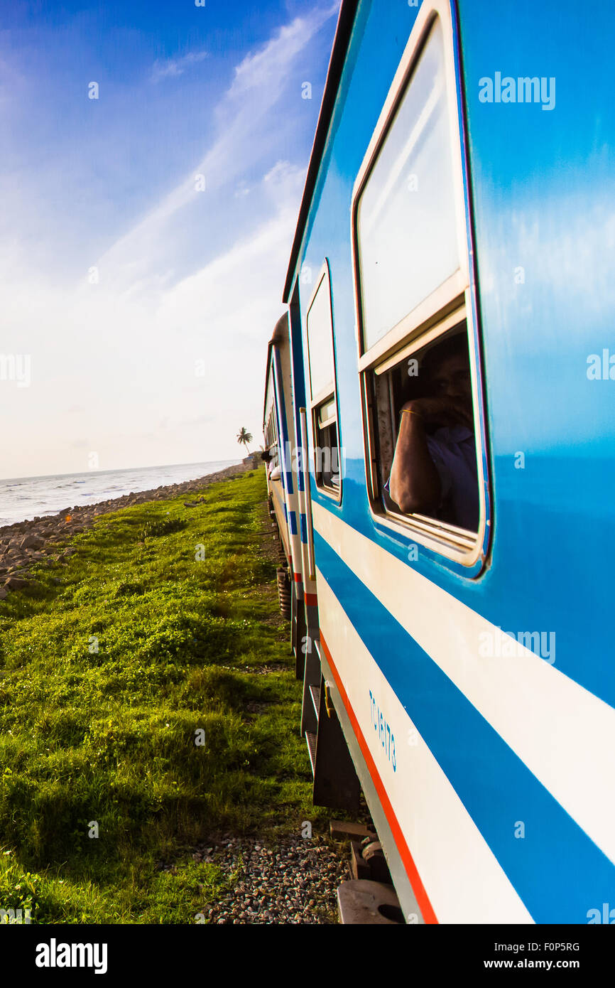 Sri Lanka sea train Stock Photo - Alamy