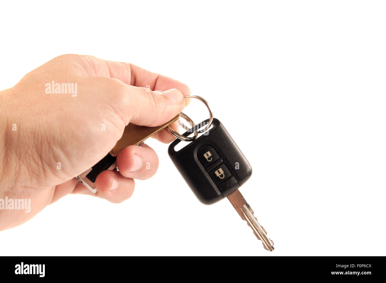 Man's hand holding a car key Stock Photo - Alamy