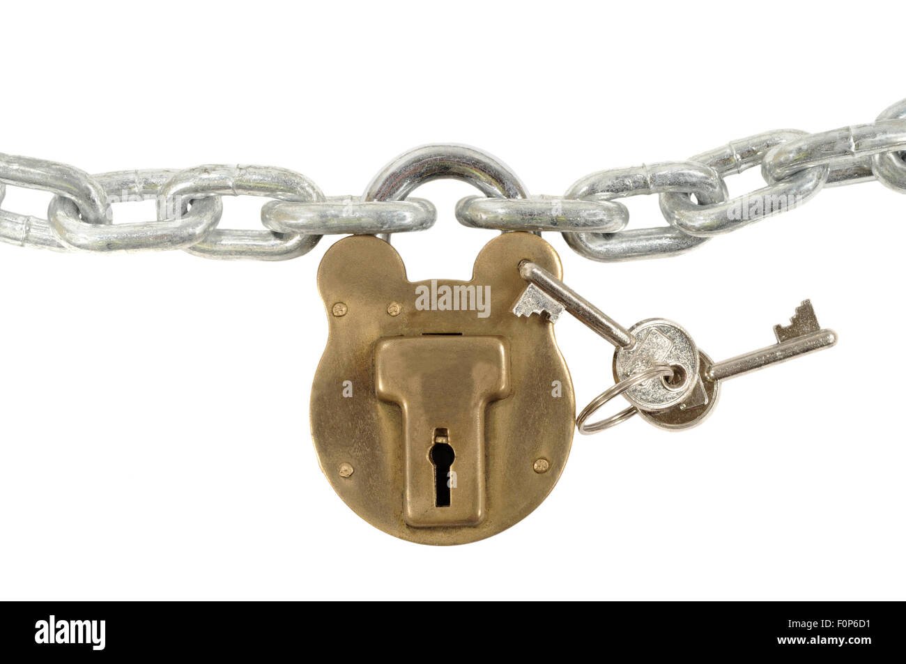 Padlock with chain isolated on a white background Stock Photo - Alamy