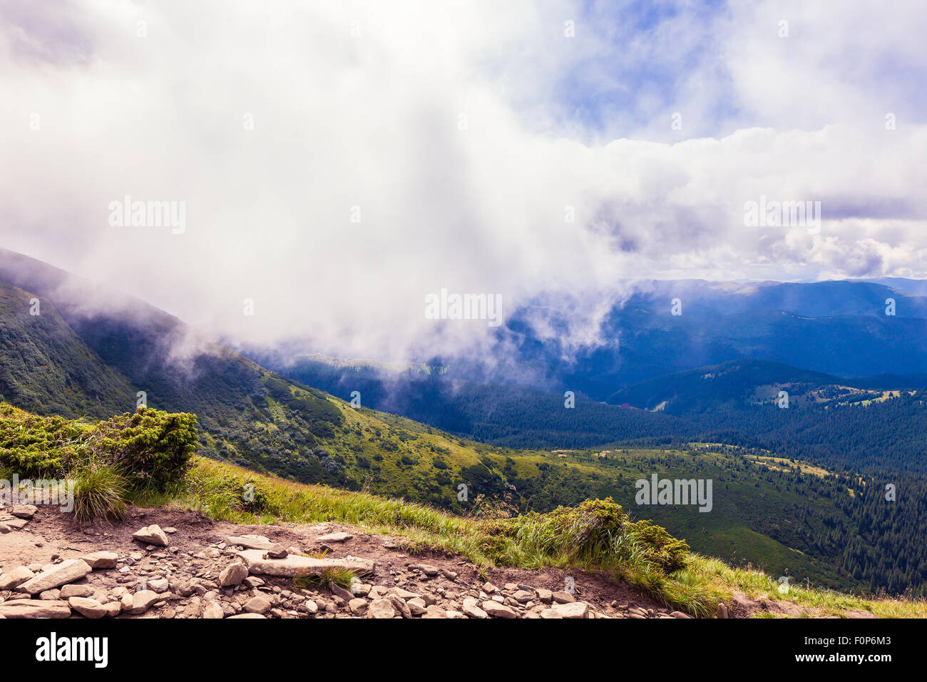 Carpathian landscape, view from the mountain Goverla Stock Photo - Alamy