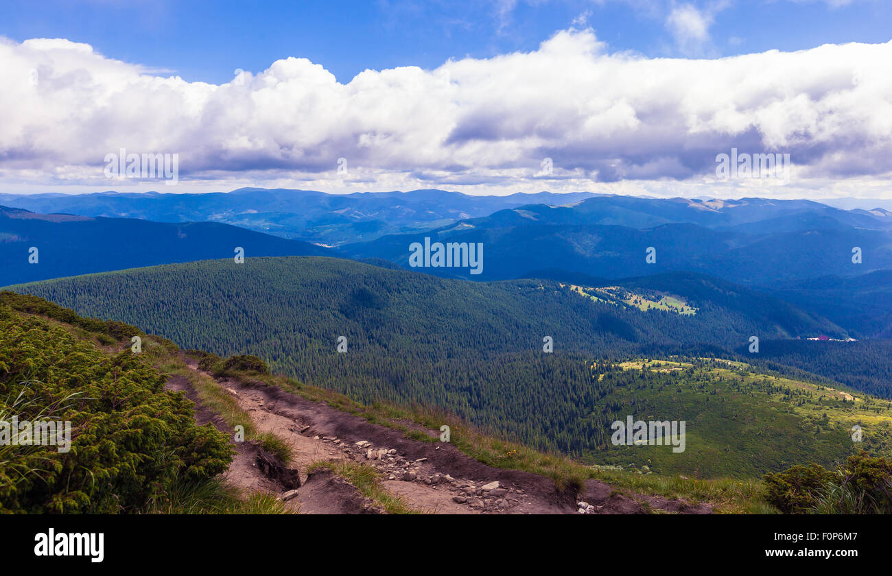 Carpathian landscape, view from the mountain Goverla Stock Photo - Alamy