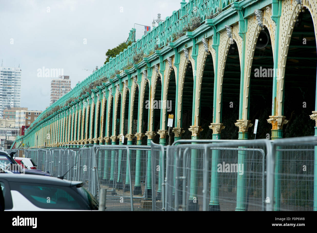 Scenes at the historic Madeira Drive in Brighton. The famous arches ...