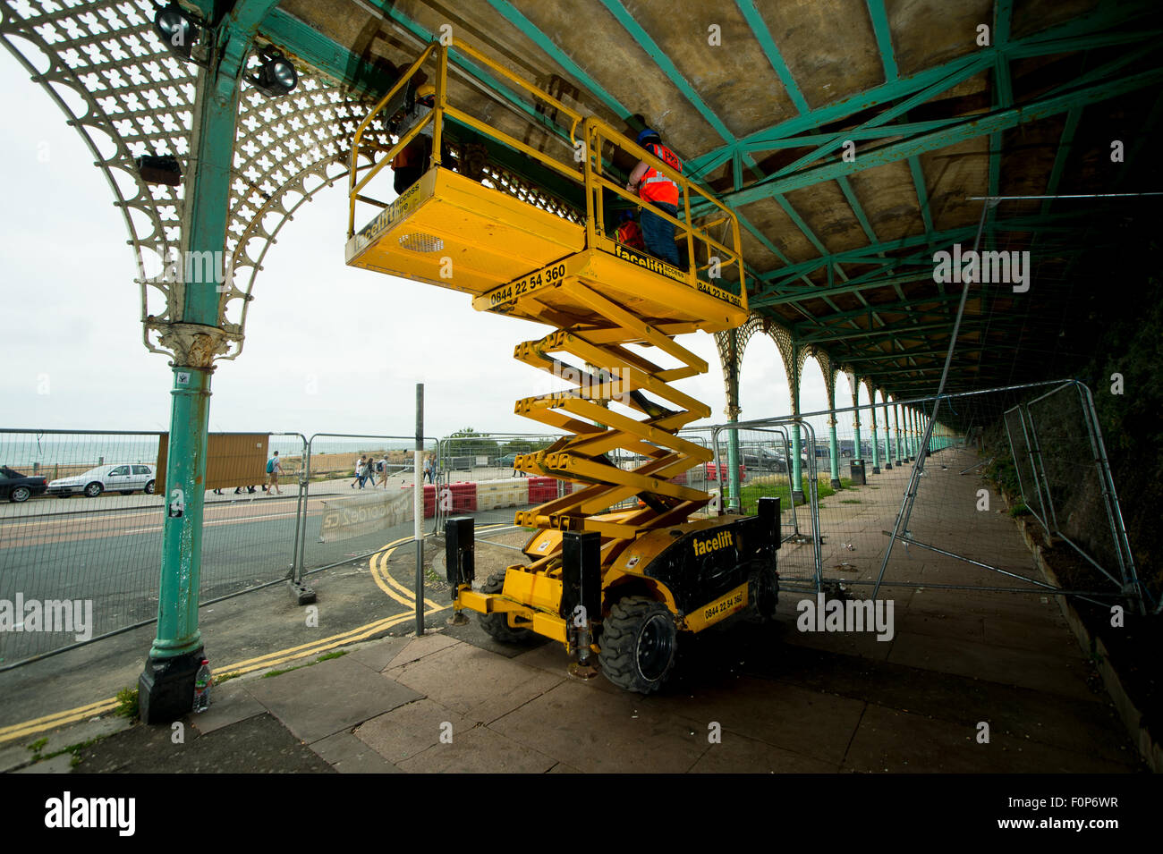 Scenes at the historic Madeira Drive in Brighton. The famous arches ...