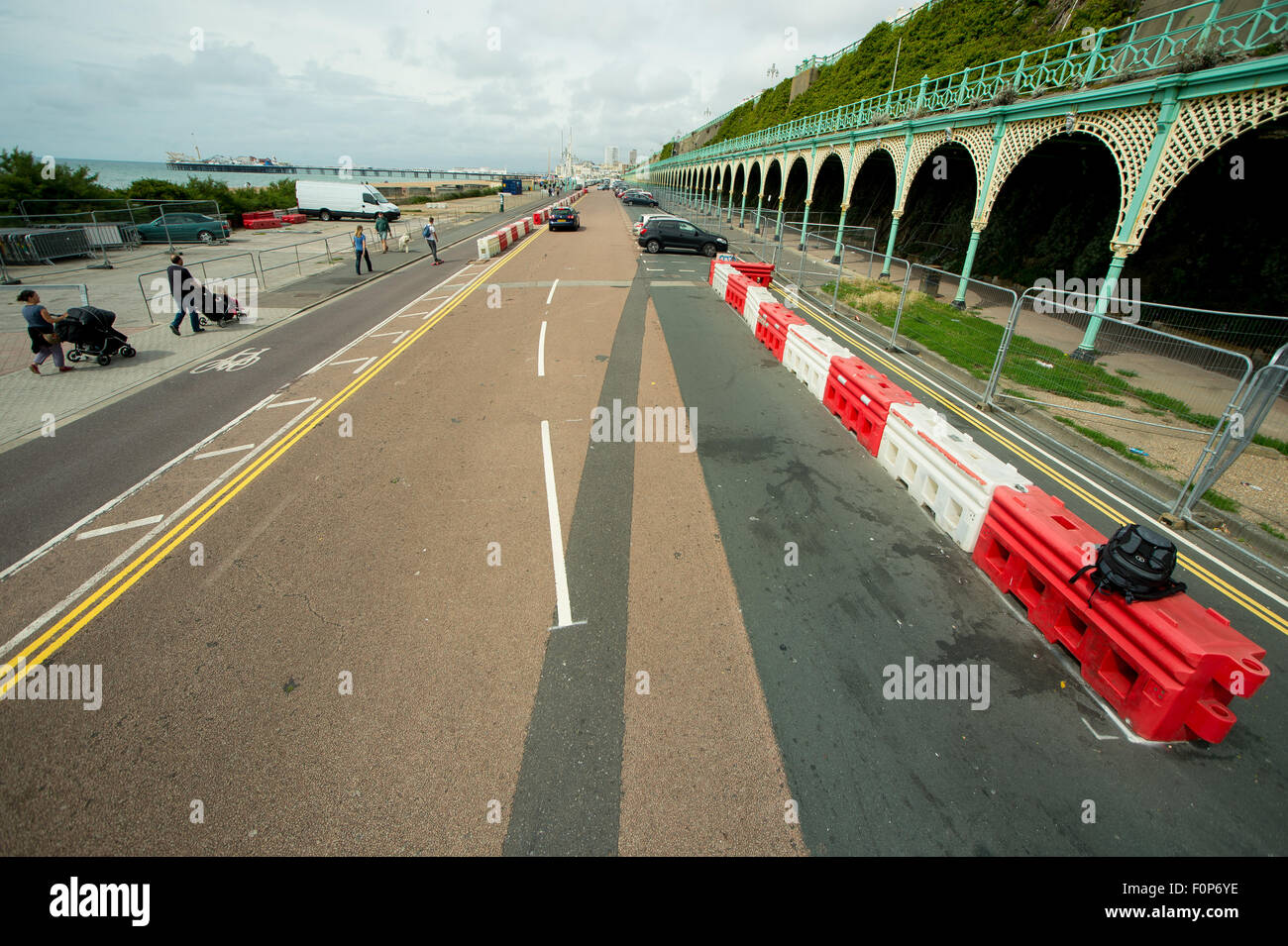 Scenes at the historic Madeira Drive in Brighton. The famous arches ...