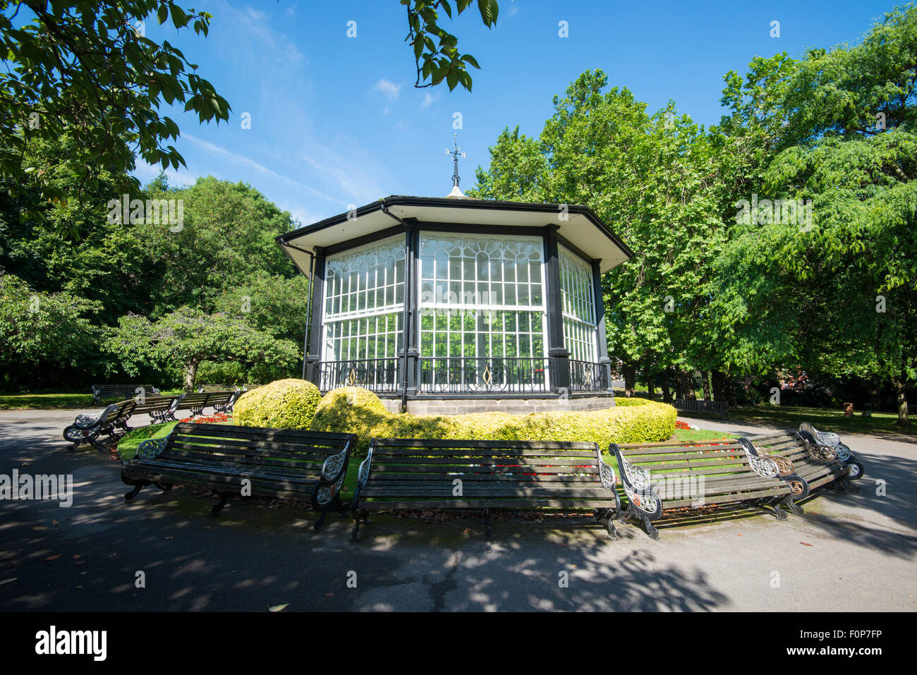 Summer at the bandstand at Nottingham Castle, Nottinghamshire England ...