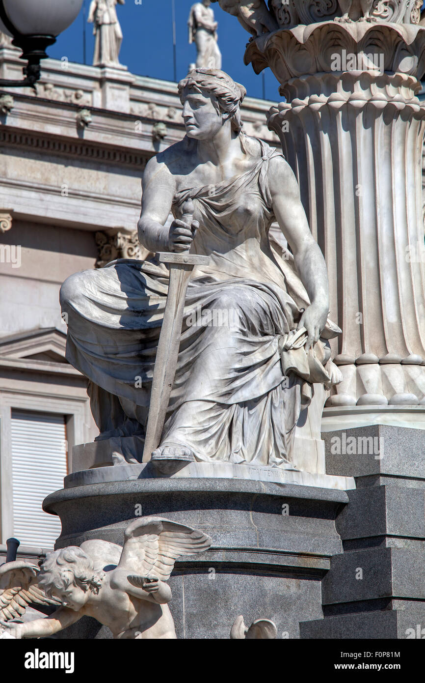 Austria Vienna Parliament statue Stock Photo - Alamy