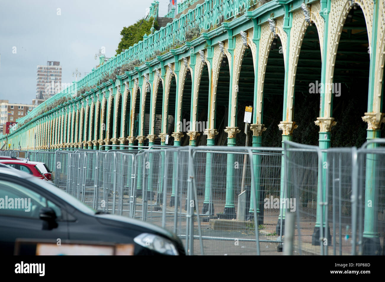 Scenes at the historic Madeira Drive in Brighton. The famous arches ...