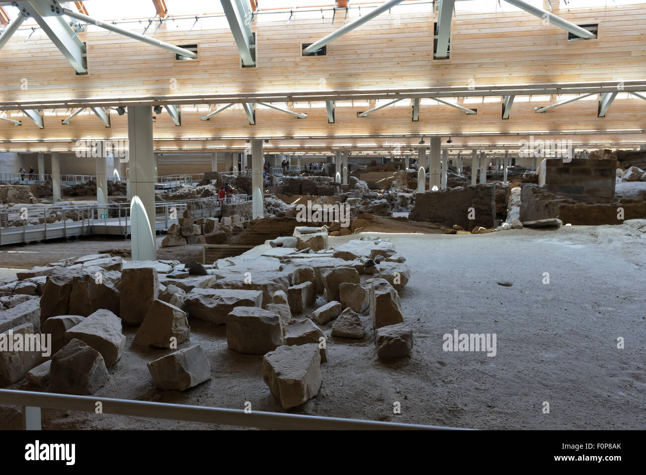 The excavation of the village of Akrotiri destroyed by a volcanic ...