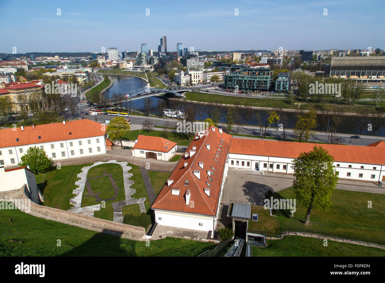 View of Vilnius city in Lithuania, with historical architectural ...