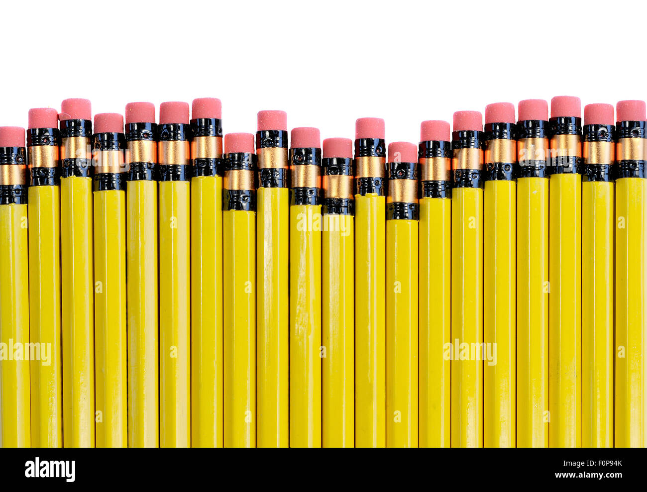 Group of yellow pencils isolated on a white background Stock Photo - Alamy