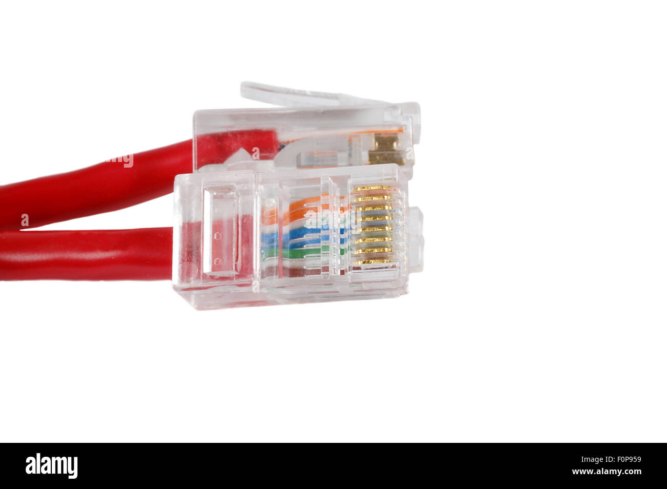 Phone cables isolated on a white background Stock Photo - Alamy