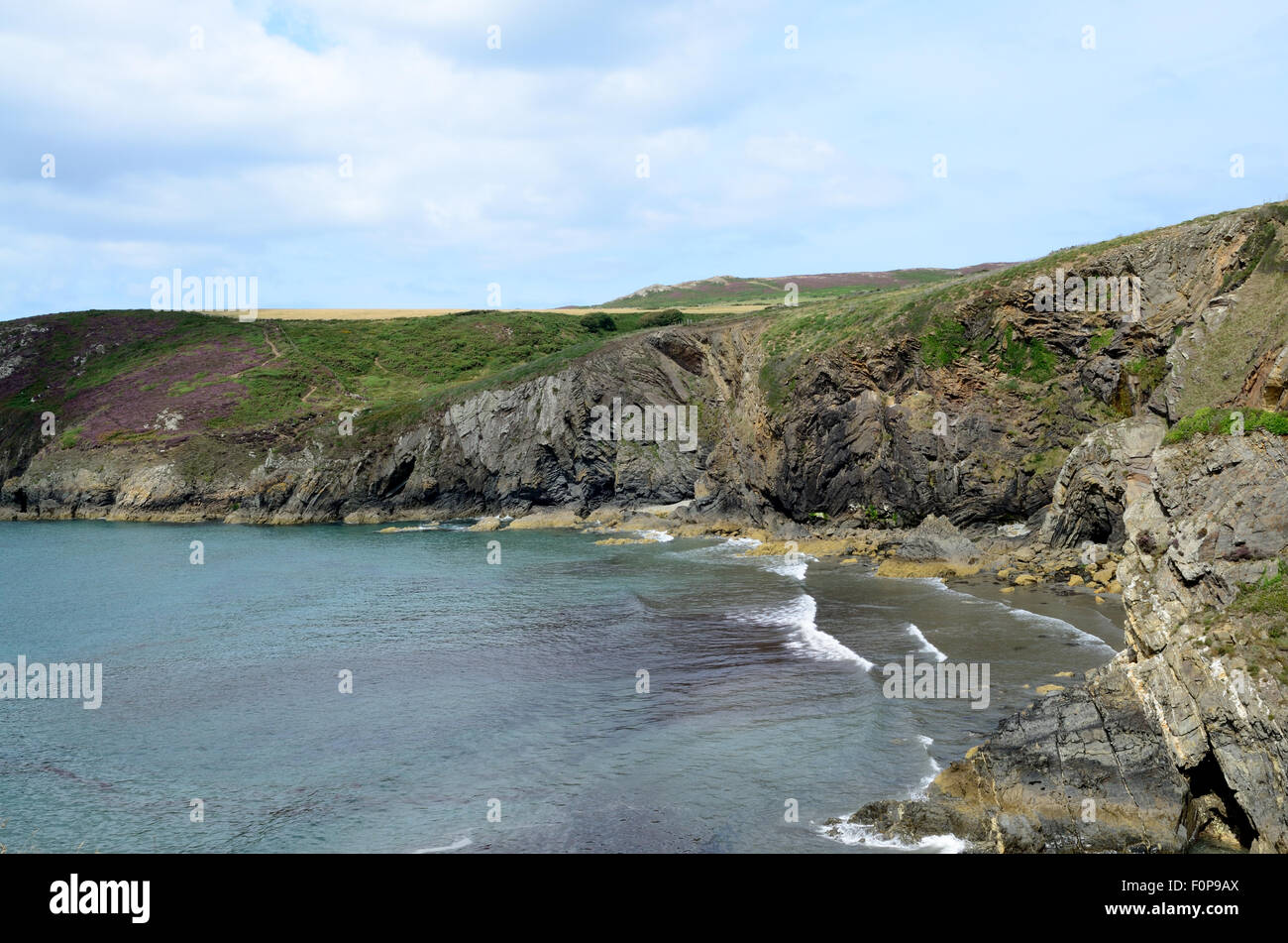 Pwllcrochan Beach Pembrokeshire Coast national park Wales Cymru UK GB ...