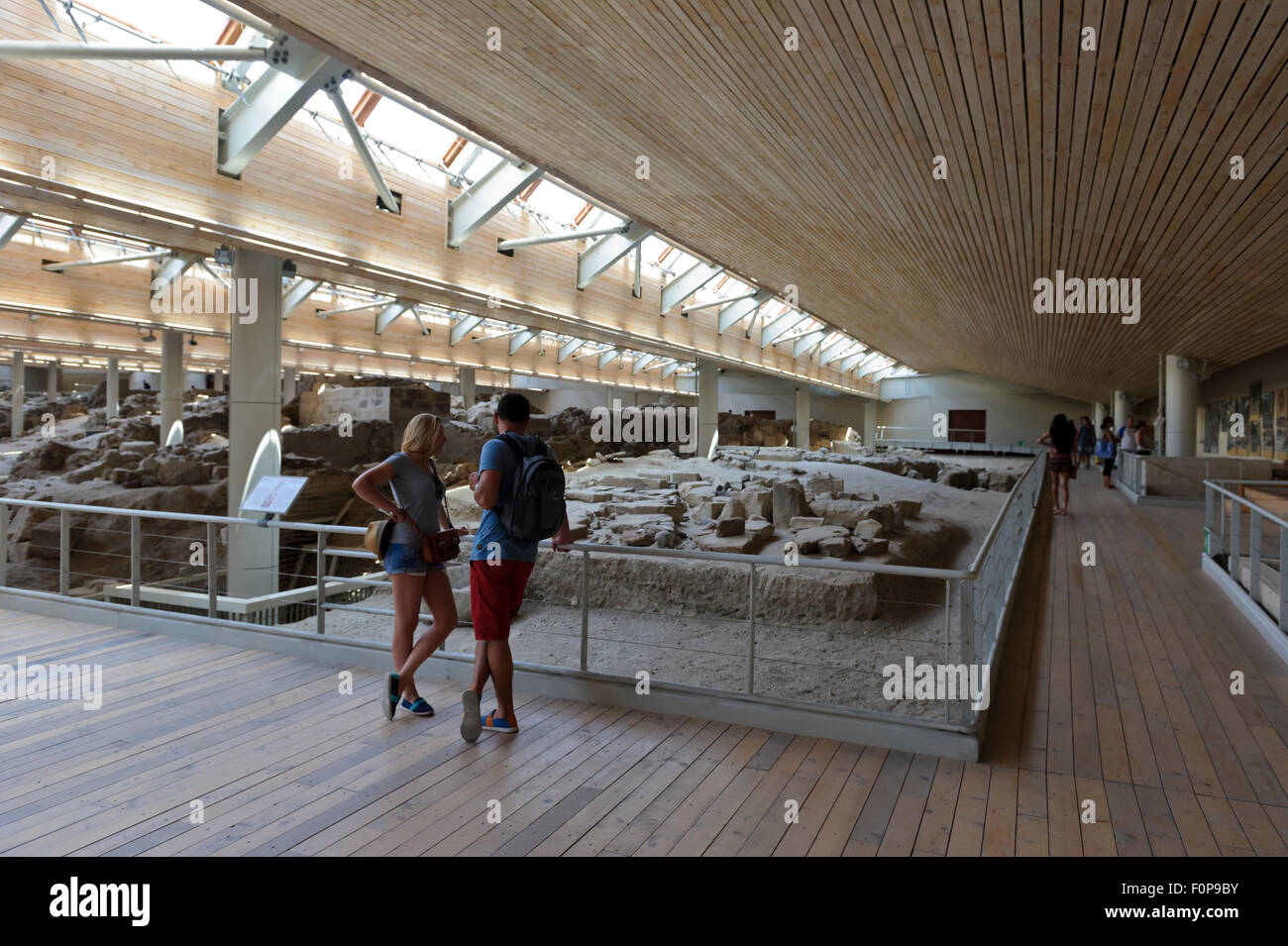 The excavation of the village of Akrotiri destroyed by a volcanic ...