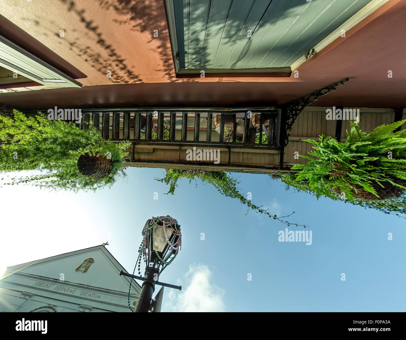Looking up in the French Quarter New Orleans LA Stock Photo - Alamy