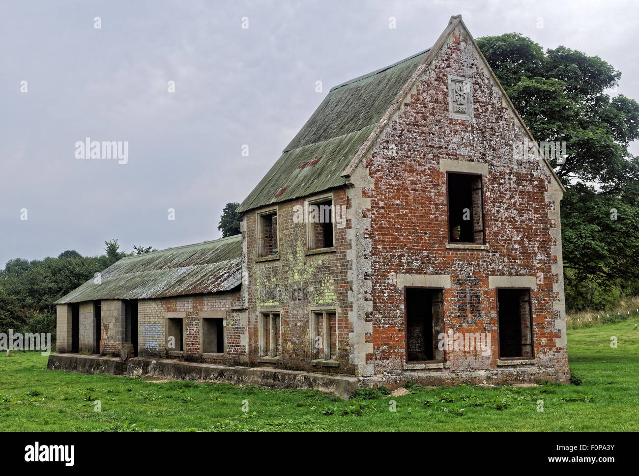 The former Seagrams Farm buildings at Imber Stock Photo - Alamy