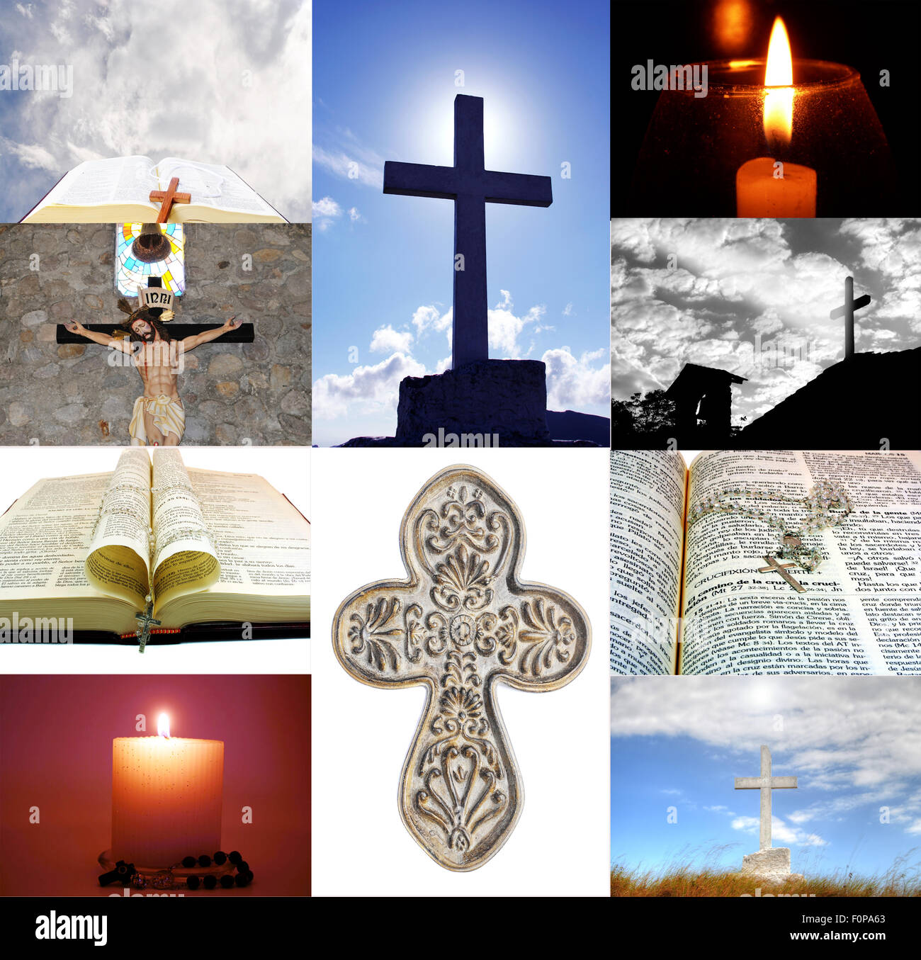 Collection of religious images in a beautiful collage Stock Photo - Alamy