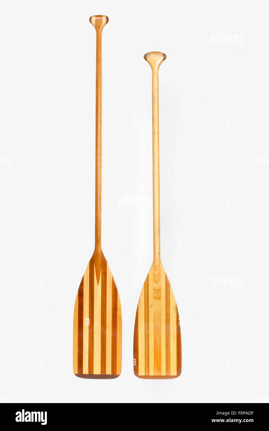 Full-length view of two canoe paddles Stock Photo - Alamy