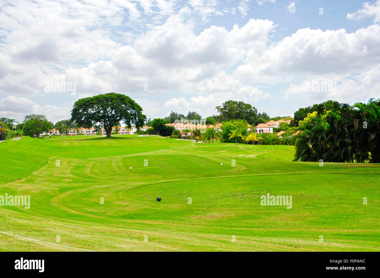 Wide angle shot of a beautiful golf course Stock Photo - Alamy