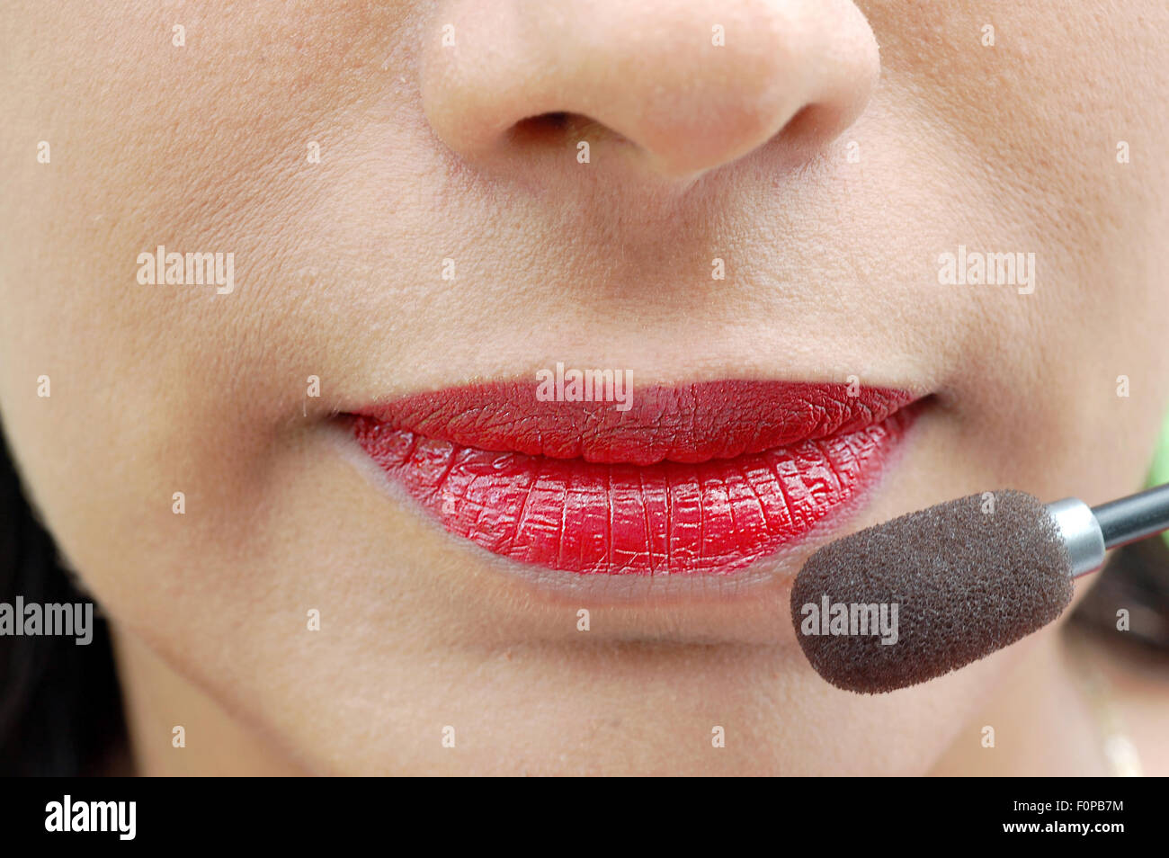 Receptionist headphones microphone hi-res stock photography and images ...