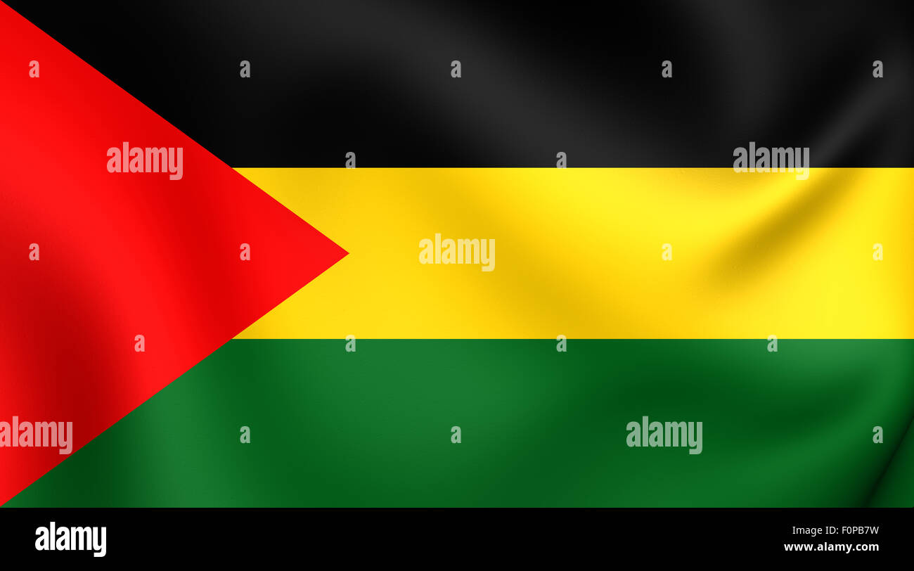 3D Flag of the Benishangul-Gumuz Region, Ethiopia. Close Up Stock Photo ...