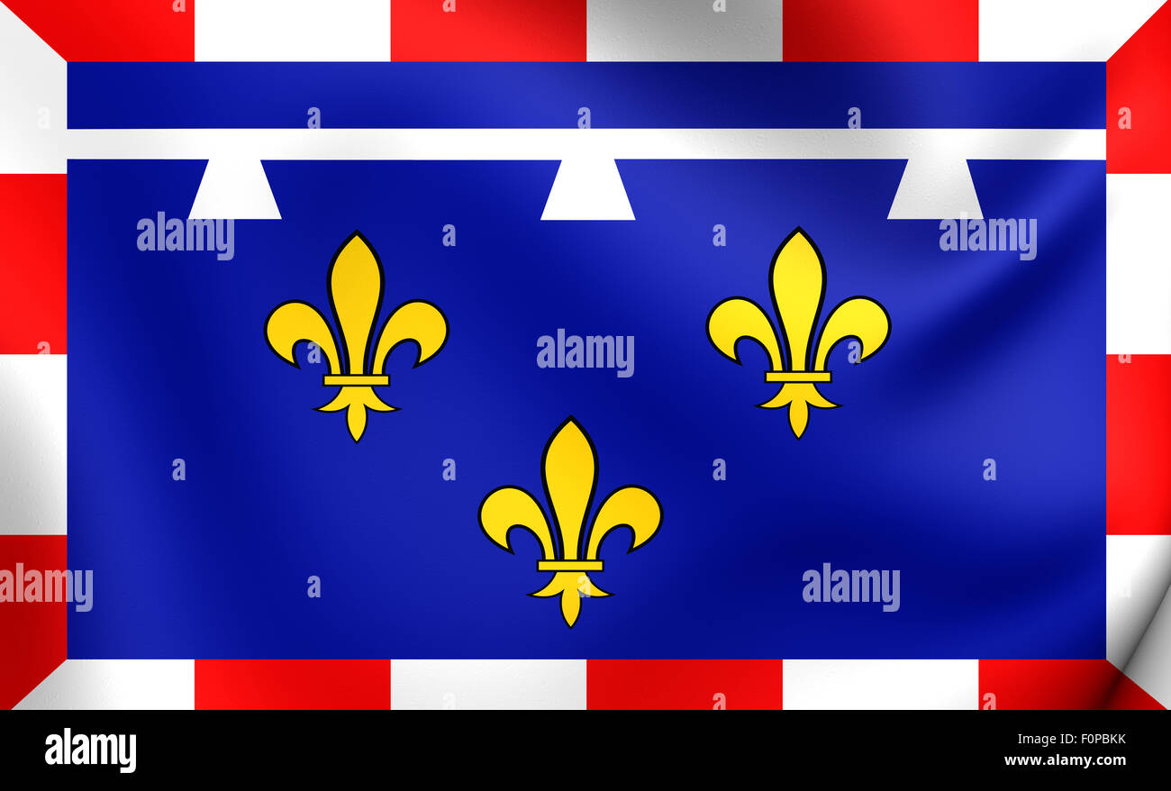 3D Flag of Centre Region, France. Close Up Stock Photo - Alamy