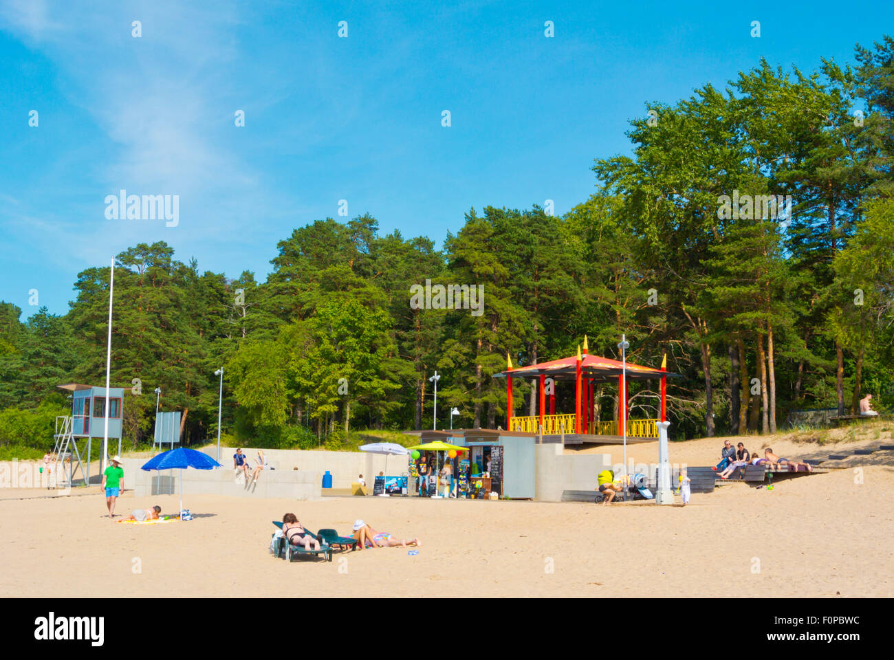 Beach, Joesuu, resort near Narva, Ida-Viru County, eastern Estonia ...