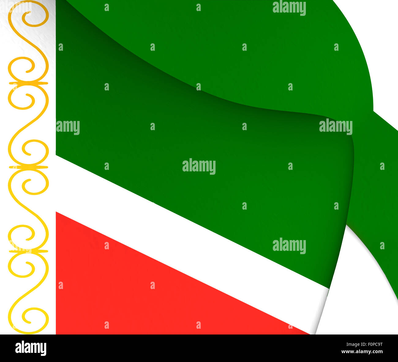 Flag of Chechen Republic, Russia. Close Up Stock Photo - Alamy