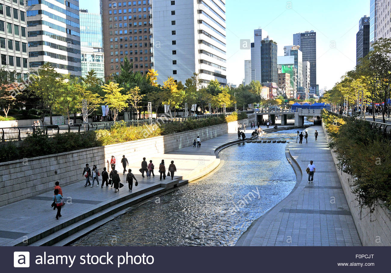 Cheonggyecheon river Seoul South Korea Stock Photo, Royalty Free Image ...