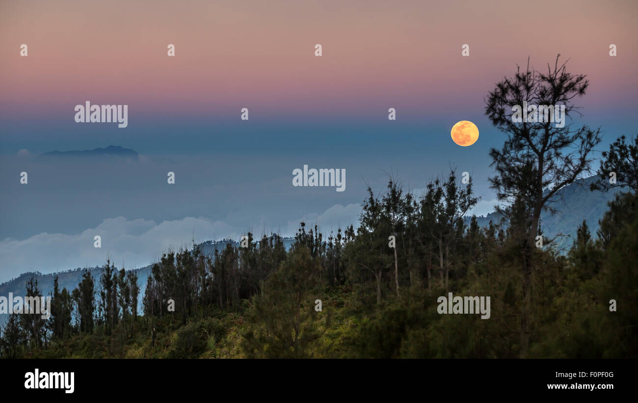 red moon over highland Stock Photo - Alamy