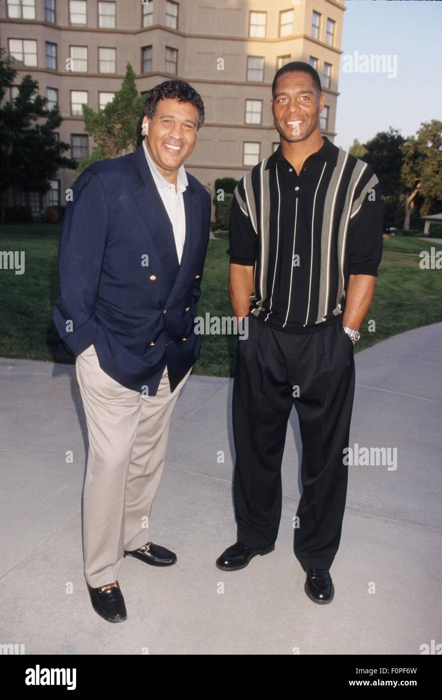 GREG GUMBEL with Marcus Allen.T.C.A. press tour CBS 1998.k12802lr ...