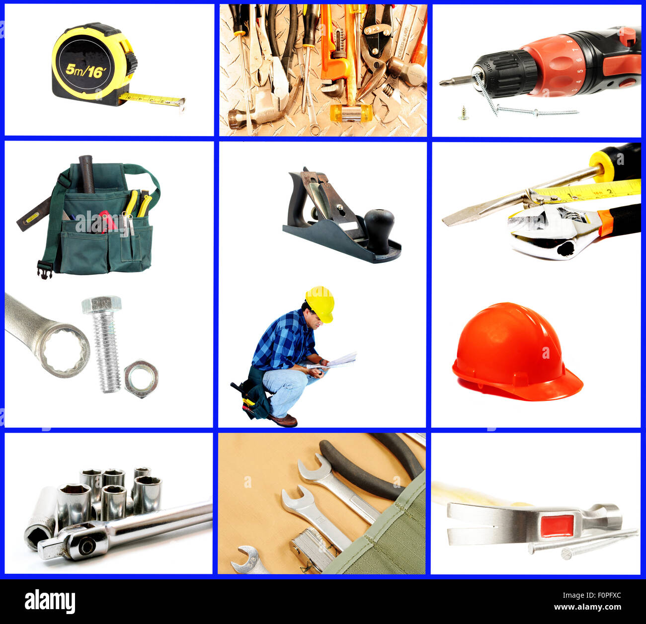 Image of tools and contractor put together in a collage depicting the ...