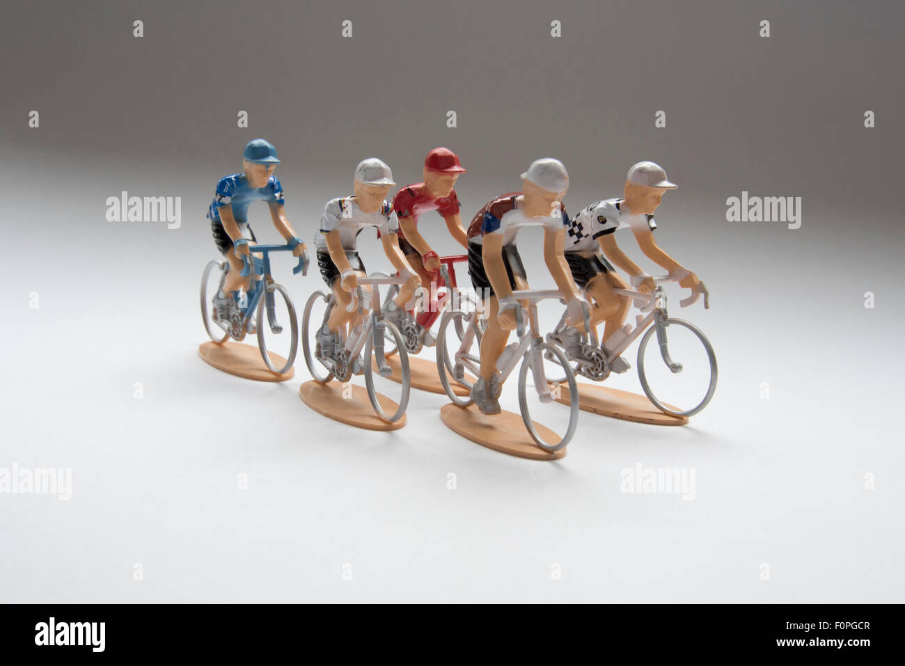 Miniature toy racing cyclists Stock Photo - Alamy