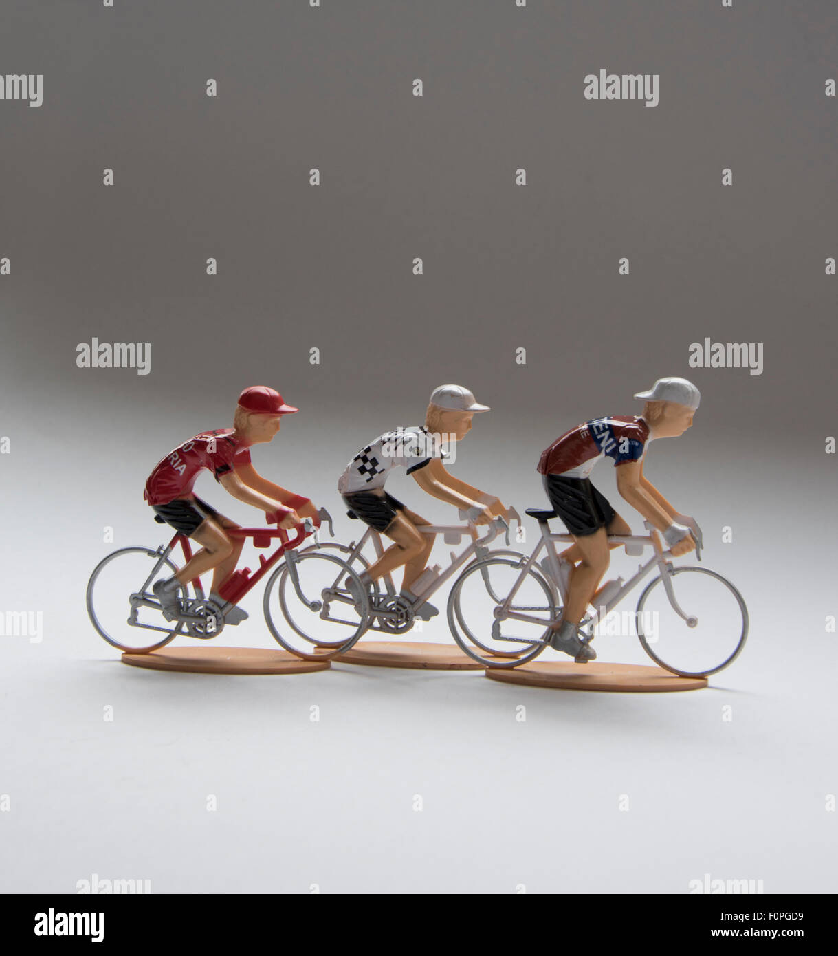 Miniature toy racing cyclists Stock Photo - Alamy