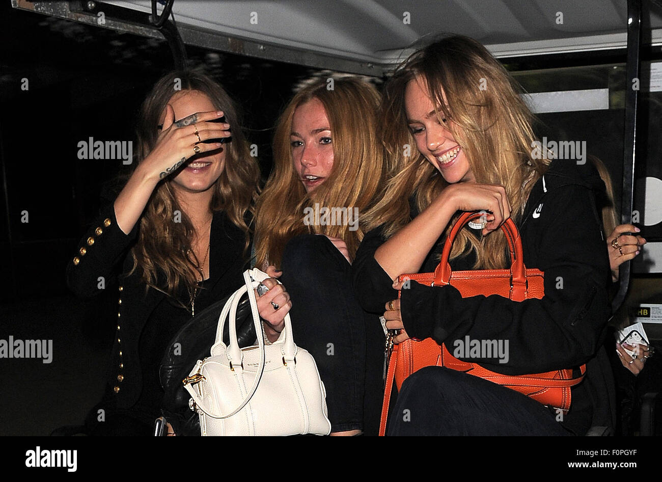 Cara Delevingne, Clara Paget and Suki Waterhouse take a golf buggy to ...