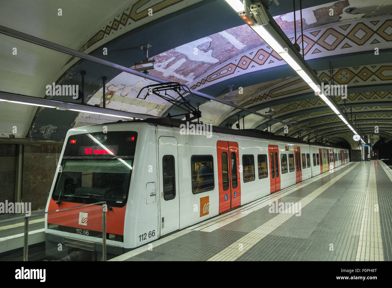 Local train services and Placa Catalunya underground train station in ...