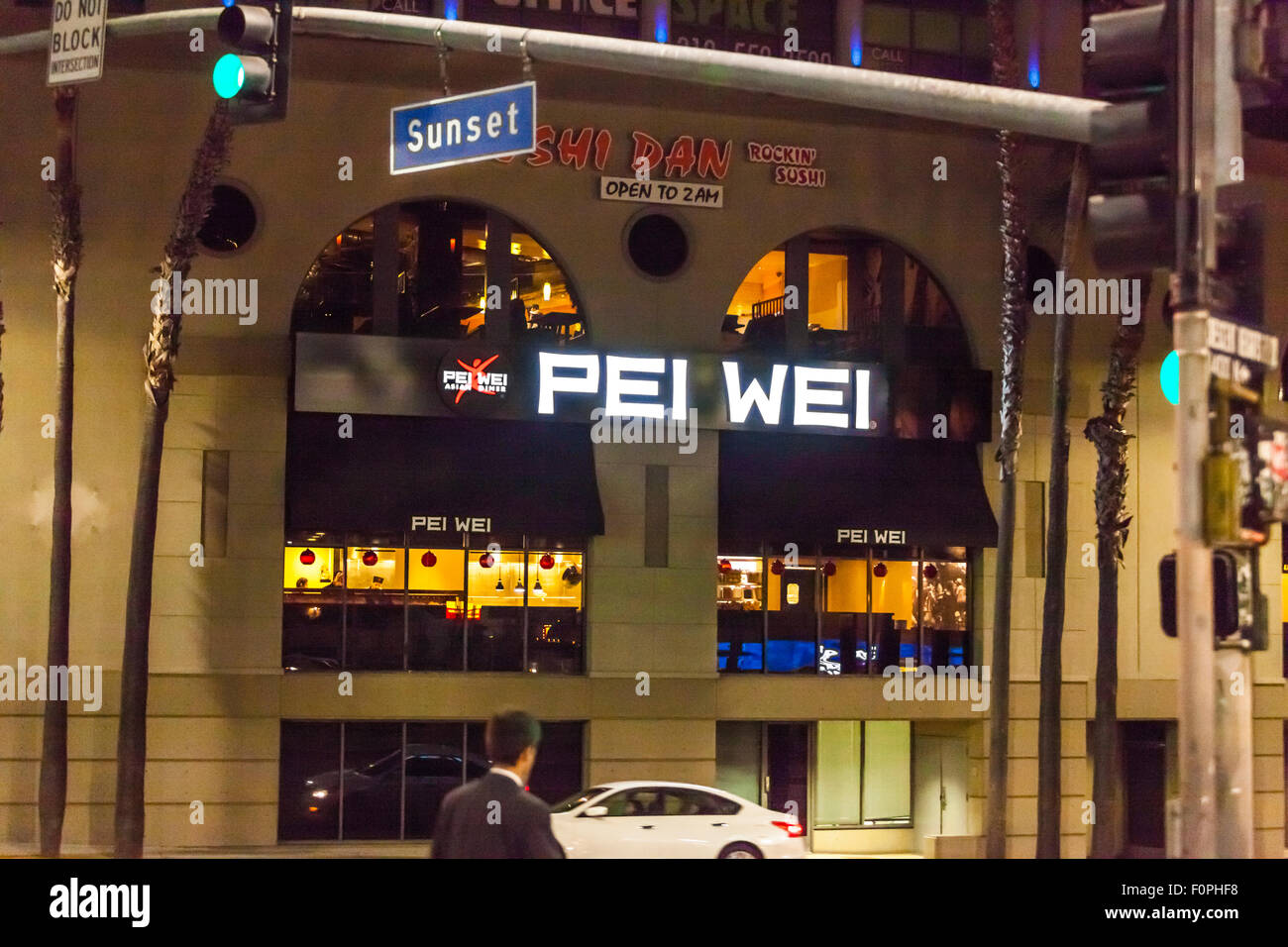 A Sushi Dan restaurant and Pei Wei Asian diner on Sunset Blvd in ...