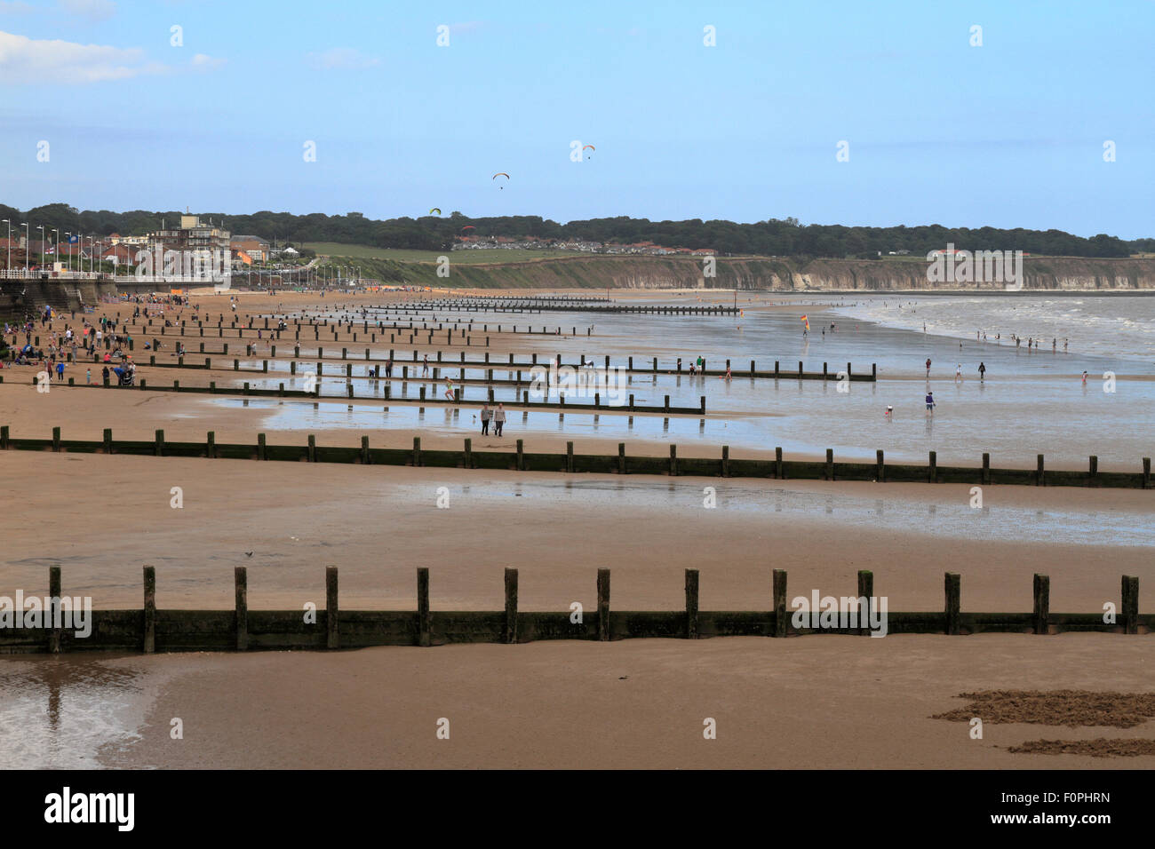 North beach groynes, Bridlington, East Yorkshire, England, UK Stock ...
