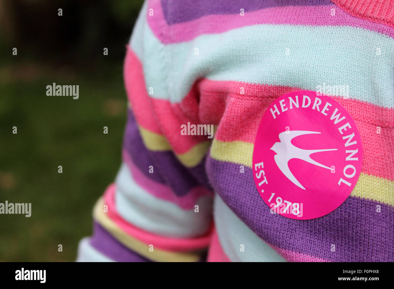 Little girl with Hendrewennol fruit farm sticker, Bonvilston, Cowbridge ...