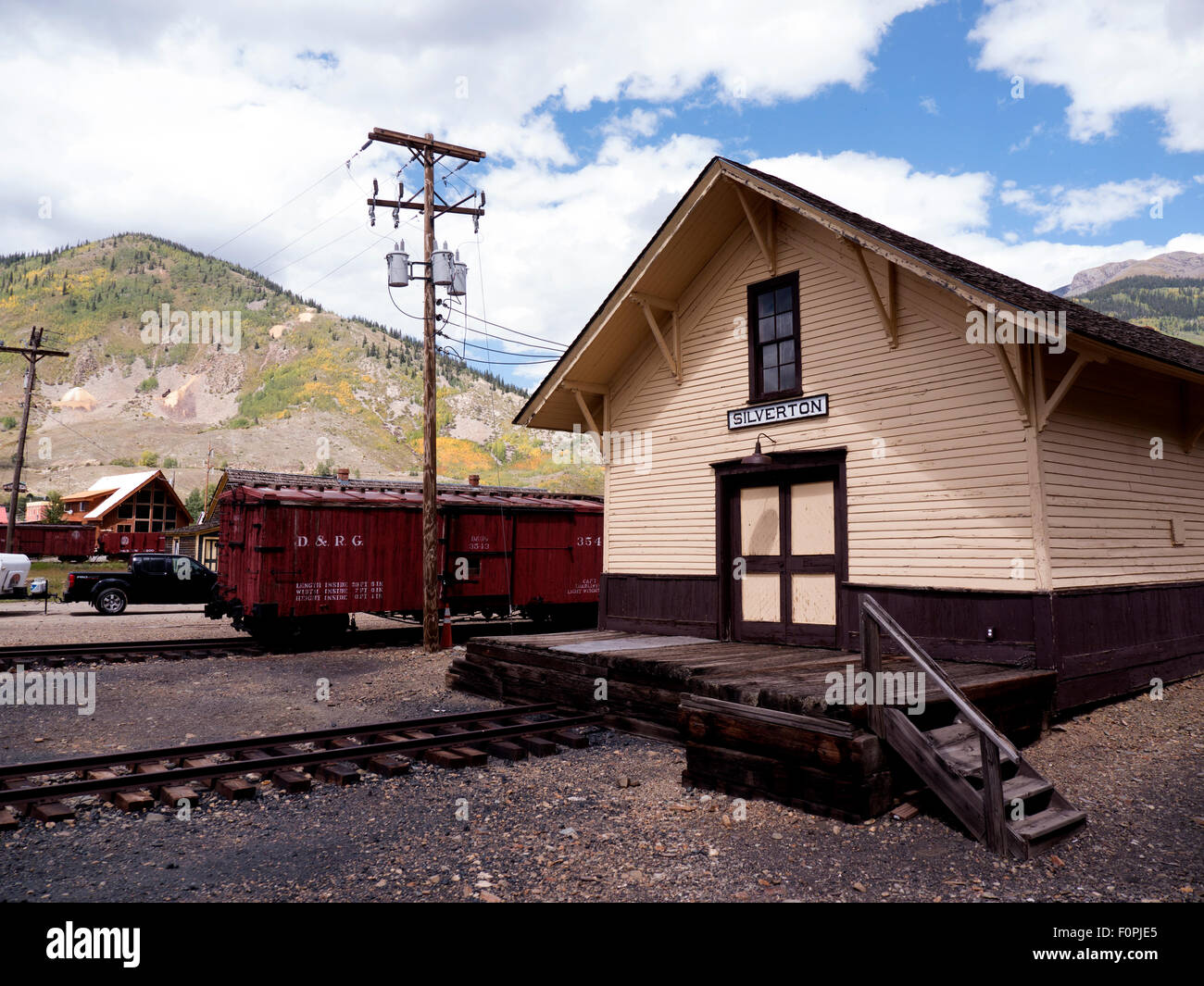 Silverton Station on the Narrow Gauge Railway from Durango to Silverton ...