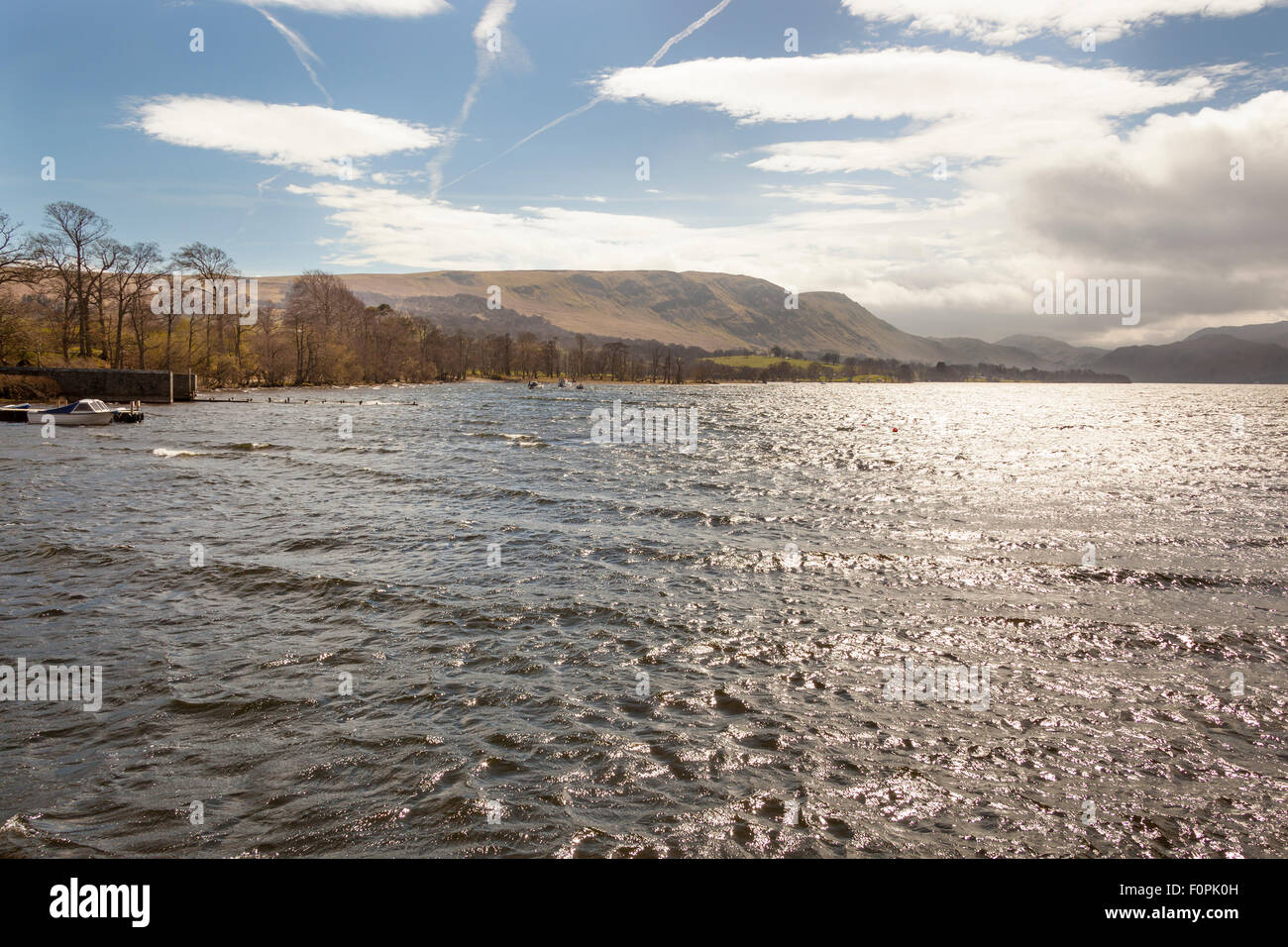 Ullswater Lake, Arthur’s Pike and Bowscale Pike from Pooley Bridge ...