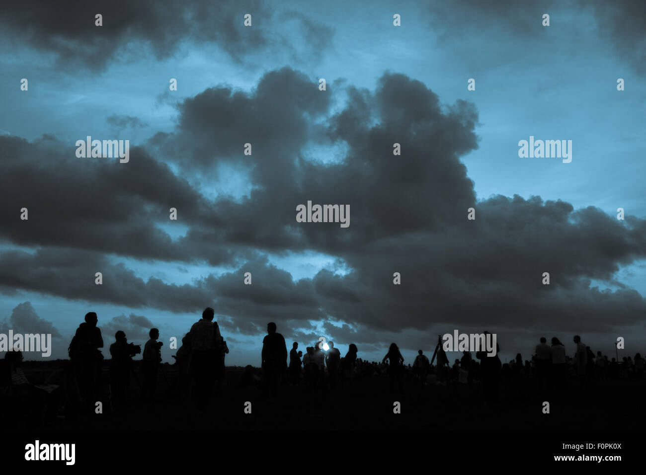 Silhouette of people waiting for balloon race in Miami, Miami-Dade ...