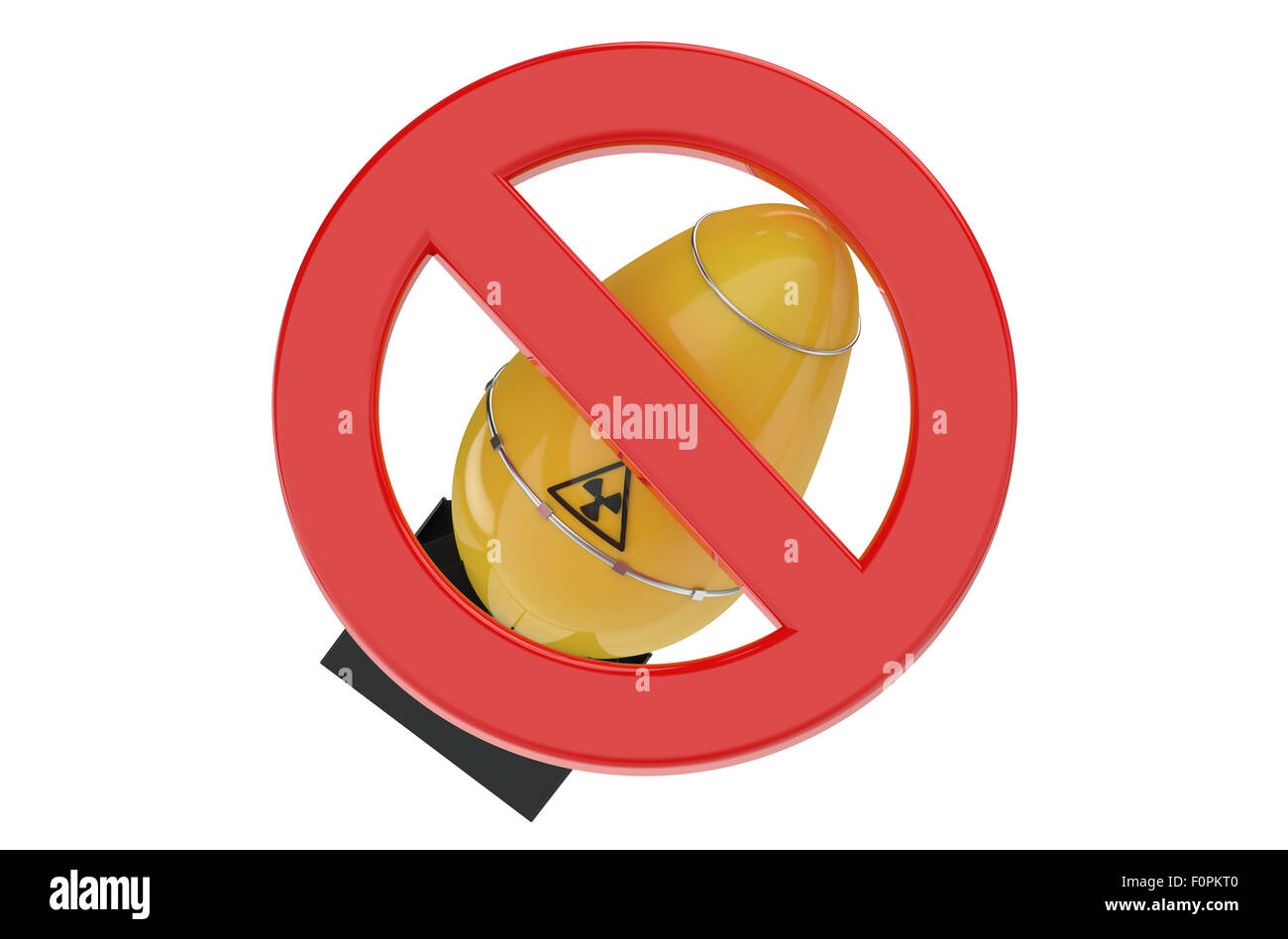 No nuclear bomb prohibition sign isolated on white background Stock ...