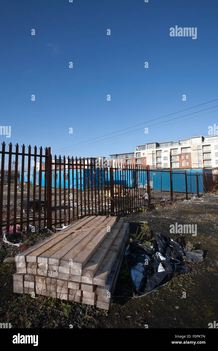 Unfinished apartment block sites at Belmayne on the outskirts of North ...