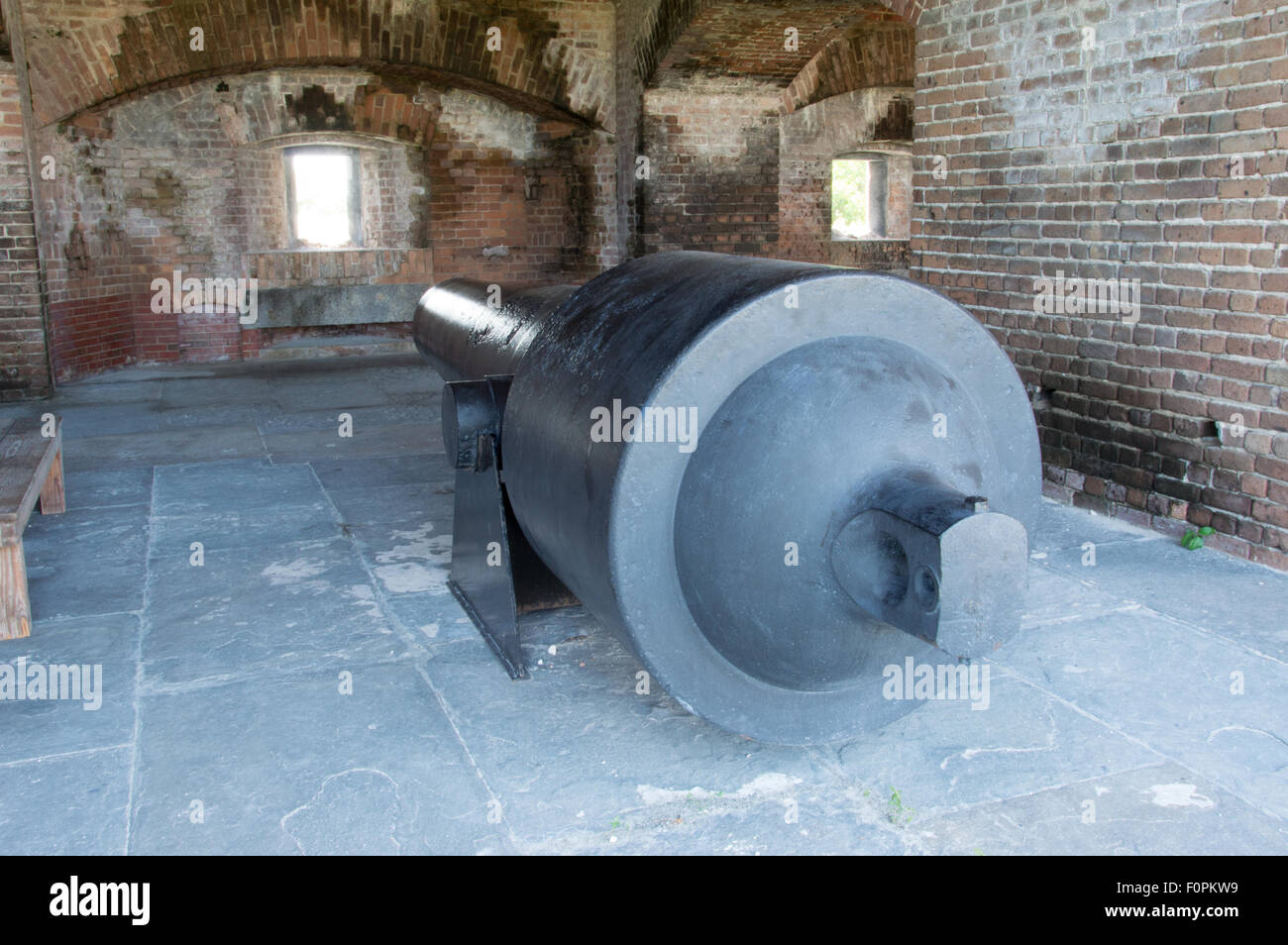 Civil War-era Parrott Rifle muzzle-loading cannon in Fort Zachary ...