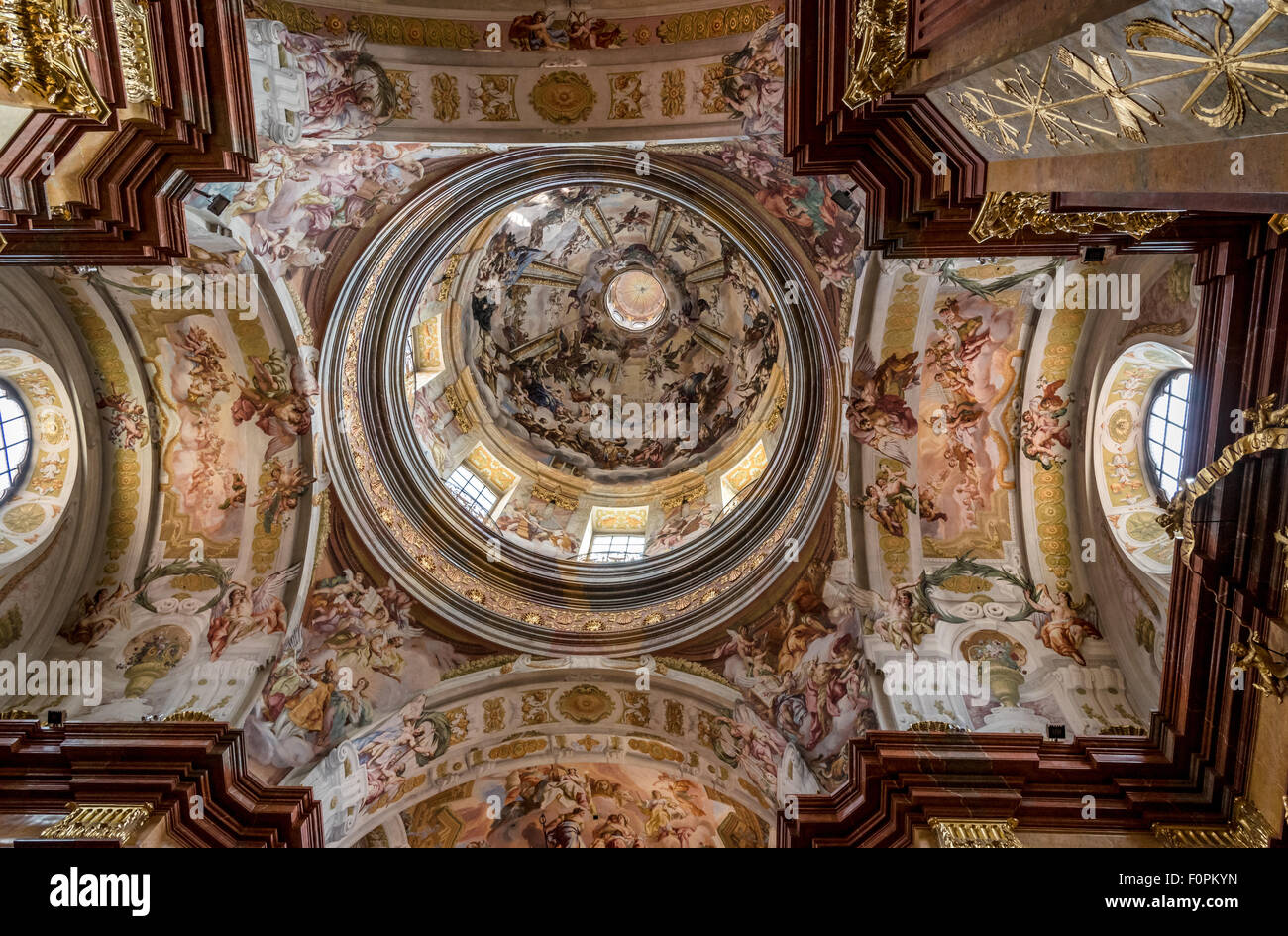 Interior, Abbey Church, Melk Abbey on the River Danube in Austria Stock ...