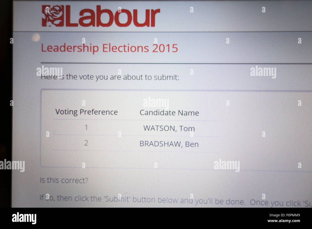 Exeter, UK. 19th Aug, 2015. laptop computer screen Screenshot of online ...