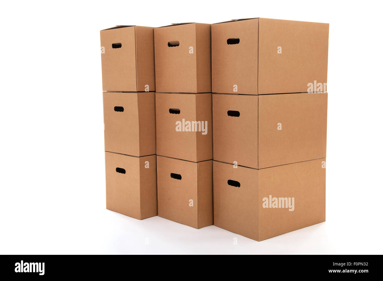 Many carton boxes isolated over white background Stock Photo - Alamy