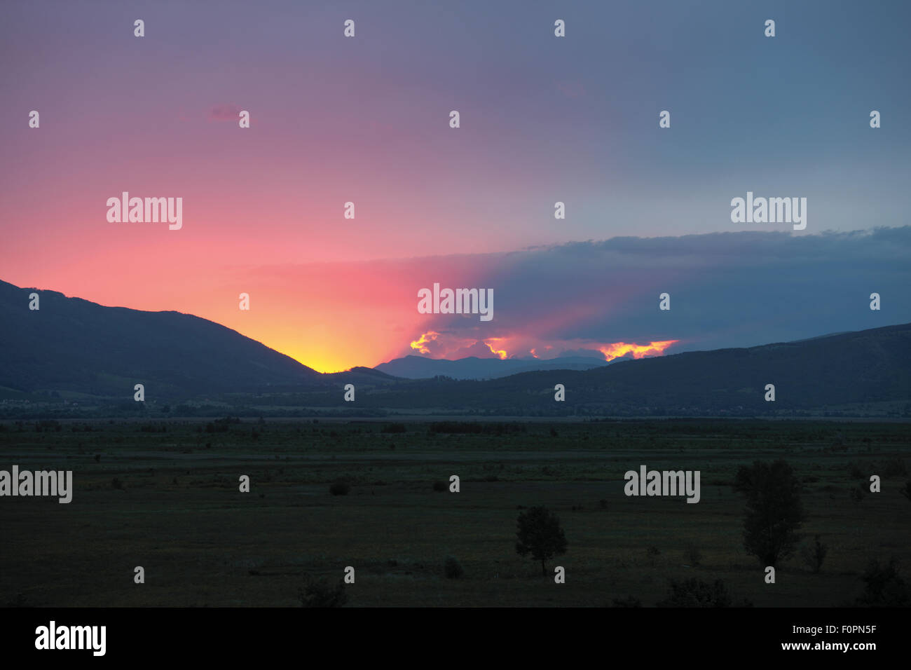Northern Livanjsko Polje (karst plateau) with the Dinara mountain range ...